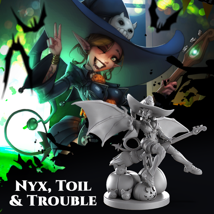 3D Printable Nyx, Toil & Trouble (STL + PDFs) by Succubus Publishing